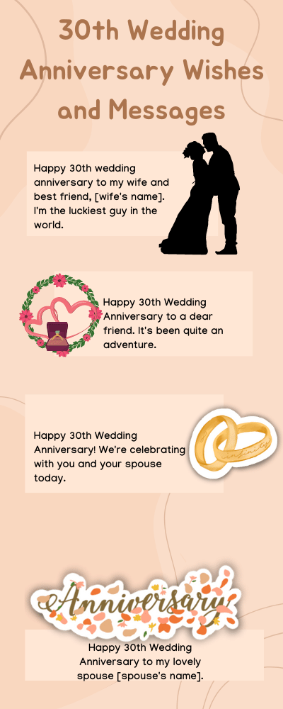71 30th Wedding Anniversary Wishes and Messages– Pearl Wedding Anniversary