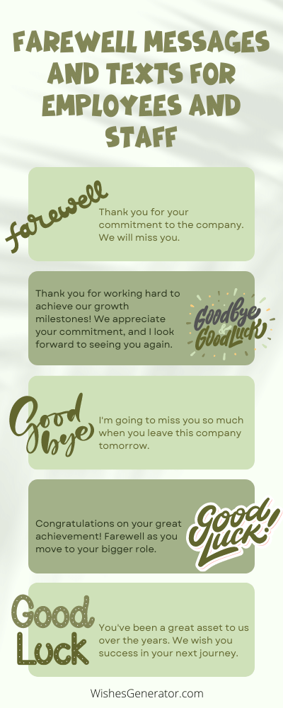 76 Farewell Messages and Texts for Employees and Staff