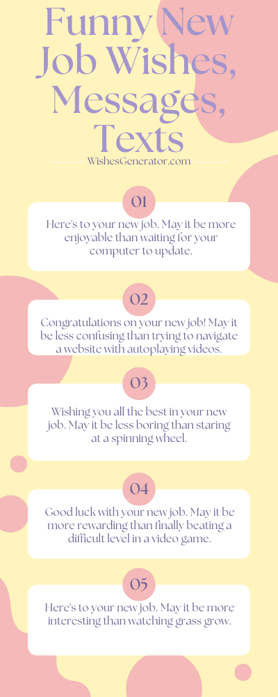 58 Funny New Job Wishes, Messages, Texts