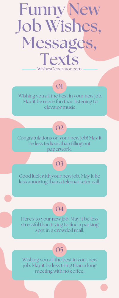 58 Funny New Job Wishes, Messages, Texts