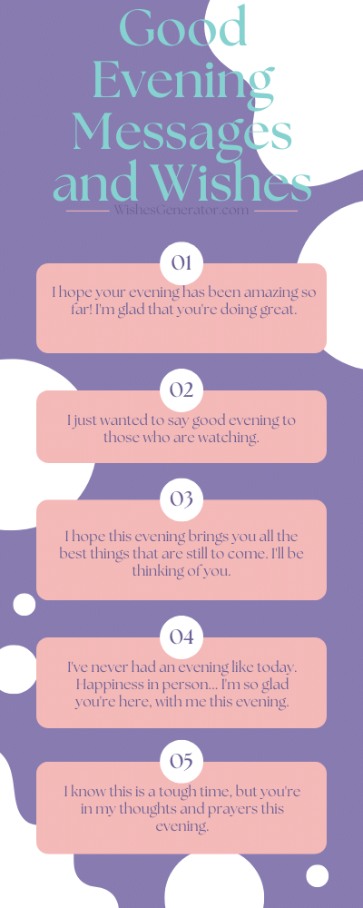 68 Good Evening Messages and Wishes