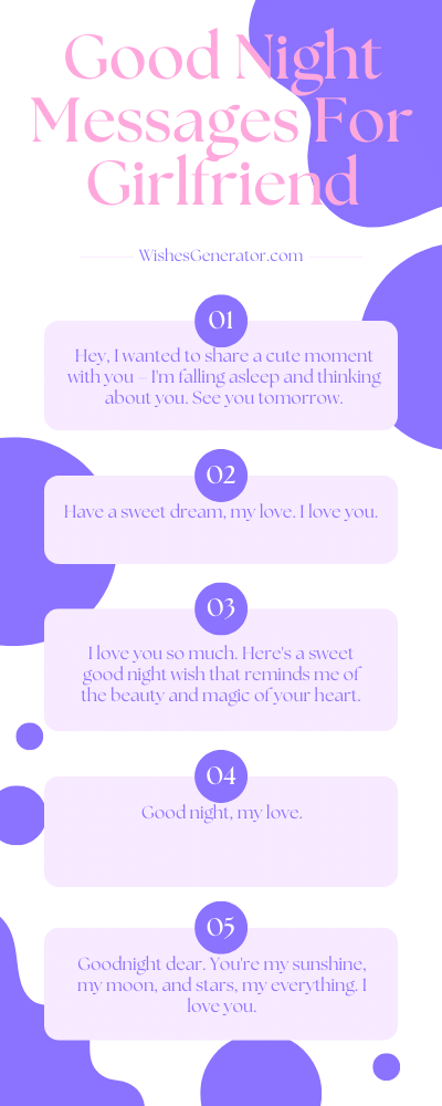 65 Good Night Messages For Girlfriend – Romantic Wishes and Messages ...
