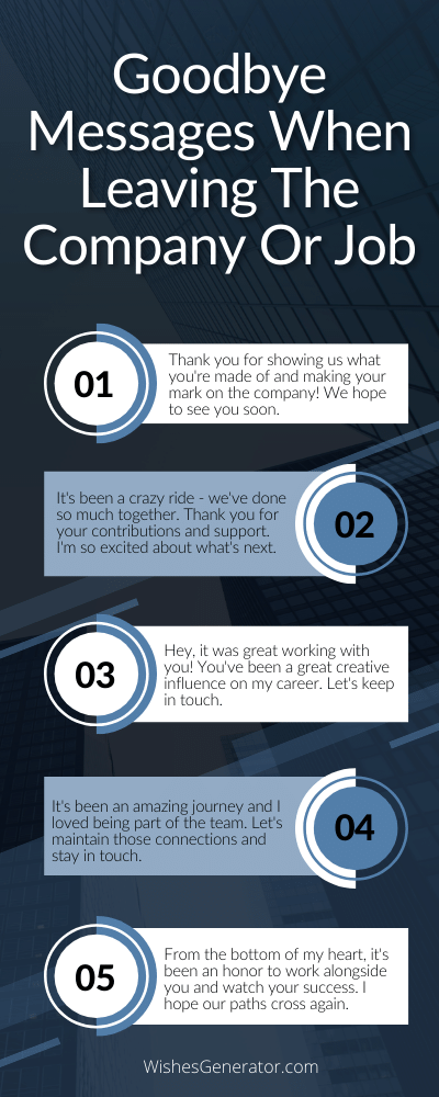 57 Goodbye Messages When Leaving The Company Or Job