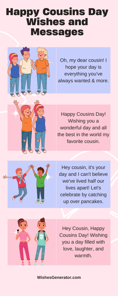 66 Happy Cousins Day Wishes and Messages