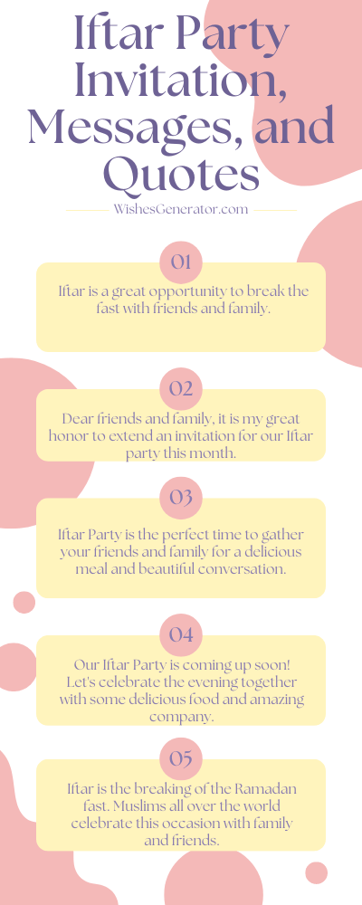 125 Iftar Party Invitation, Messages, and Quotes