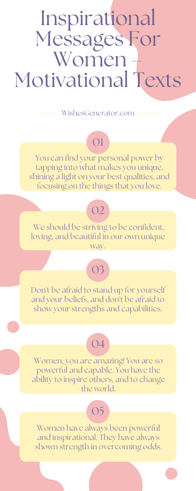 126 Inspirational Messages For Women – Motivational Texts