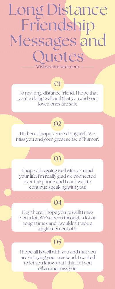 123 Long Distance Friendship Messages and Quotes
