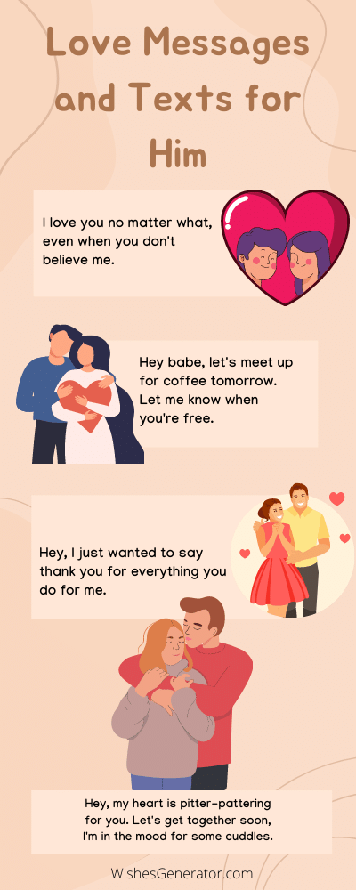 64 Love Messages and Texts for Him