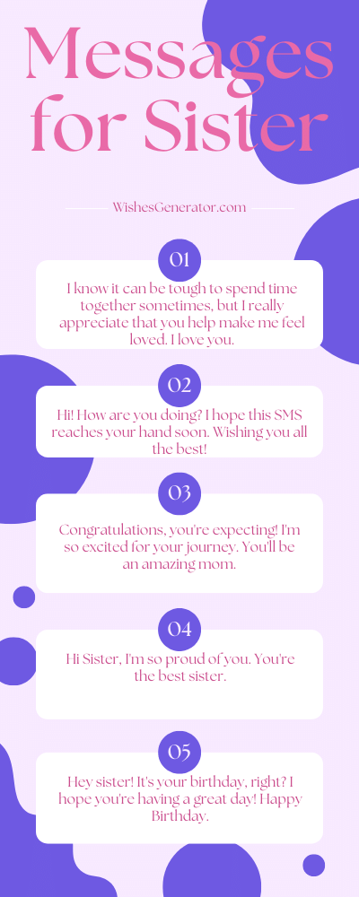 57 Messages for Sister – Cute, Lovely and Funny Messages