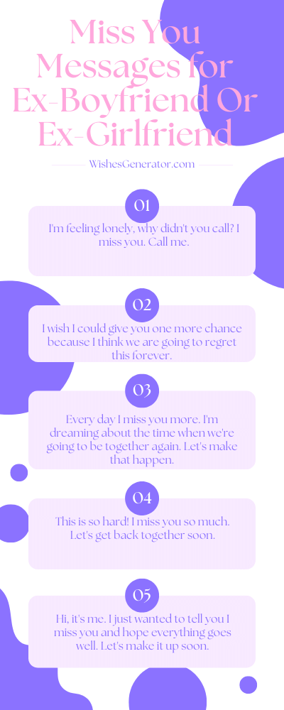 58 Miss You Messages for Ex-Boyfriend Or Ex-Girlfriend