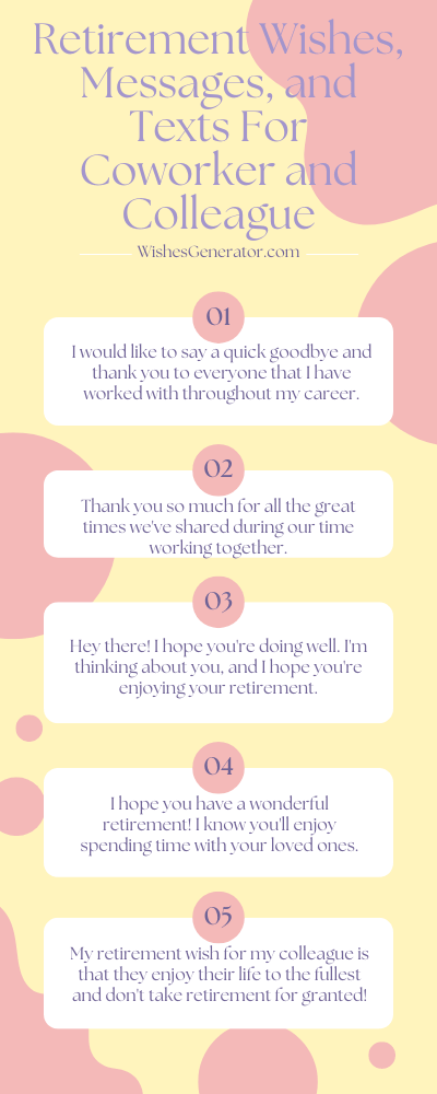 124 Retirement Wishes, Messages, and Texts For Coworker and Colleague