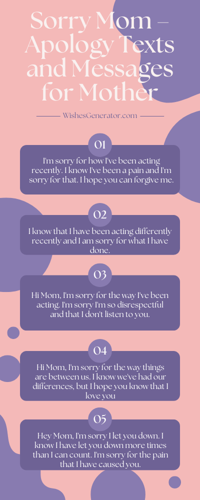 126 Sorry Mom – Apology Texts and Messages for Mother
