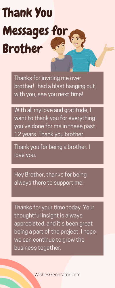 68 Thank You Messages for Brother