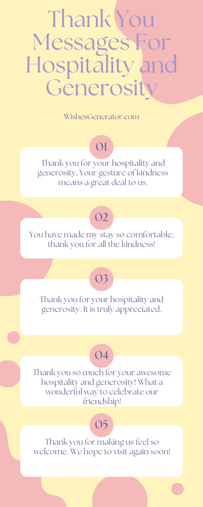 125 Thank You Messages For Hospitality and Generosity