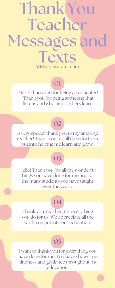 126 Thank You Teacher Messages and Texts