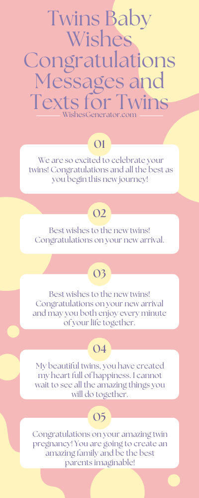 103 Twins Baby Wishes Congratulations Messages and Texts for Twins