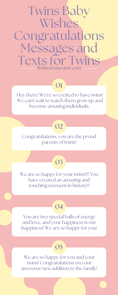 103 Twins Baby Wishes Congratulations Messages and Texts for Twins